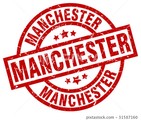 Manchester red round grunge stamp - Stock Illustration [31587160] - PIXTA