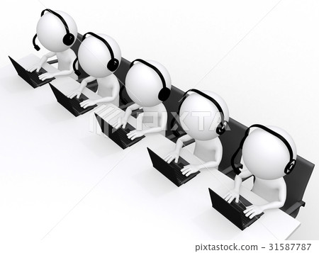 3d man support center isolated on white-插圖素材 [31587787] - PIXTA圖庫