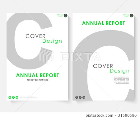 Gray letter annual report cover design template - Stock Illustration ...