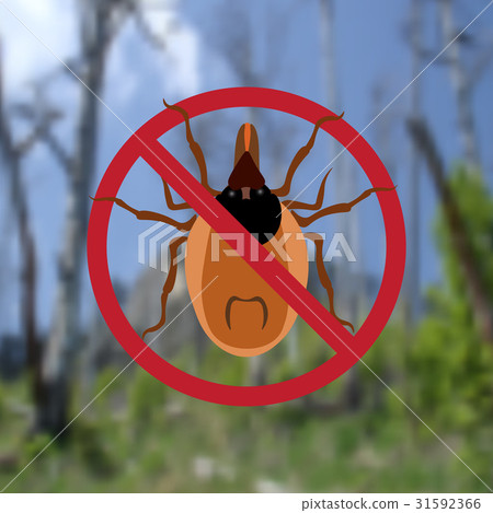 Warning Symbol parasite sign. Spider mites. Red - Stock Illustration ...