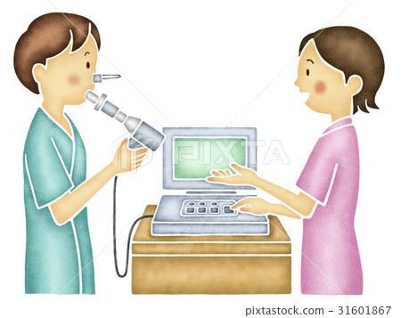 Men who undergo lung function test - Stock Illustration [31601867] - PIXTA