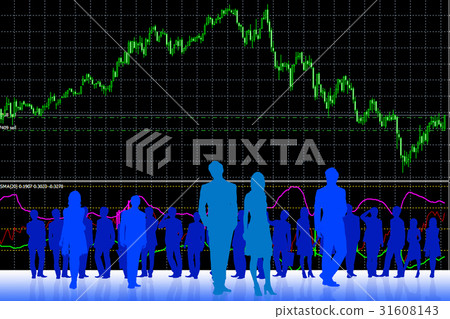 Graph and crowd - Stock Illustration [31608143] - PIXTA