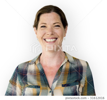 Happiness woman smiling casual studio portrait-照片素材（圖片） [31612016 ...