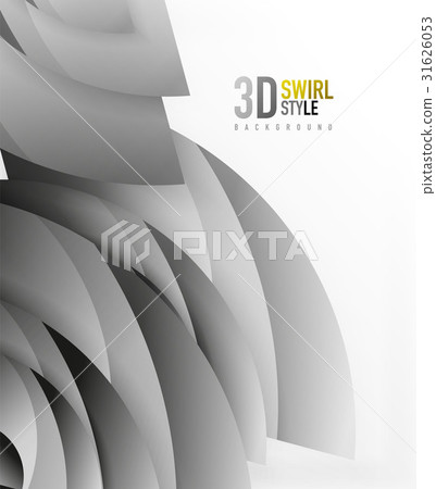 Swirl and wave 3d effect objects, abstract - Stock Illustration ...