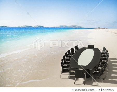 Meeting room in a tropical beach - Stock Illustration [31626609] - PIXTA