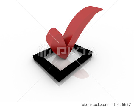 Red check box with check mark - Stock Illustration [31626637] - PIXTA