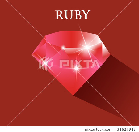 Ruby.Vector design with long shadow - Stock Illustration [31627915] - PIXTA