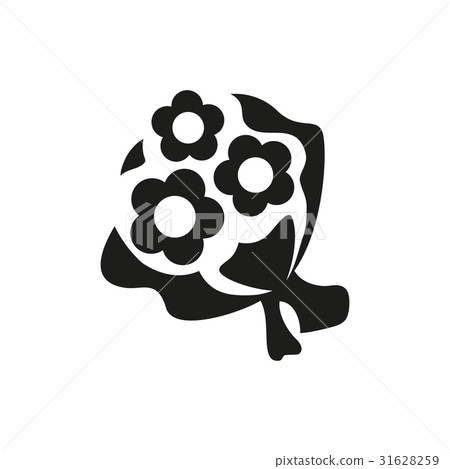 simple black bouquet of flowers icon - Stock Illustration [31628259 ...