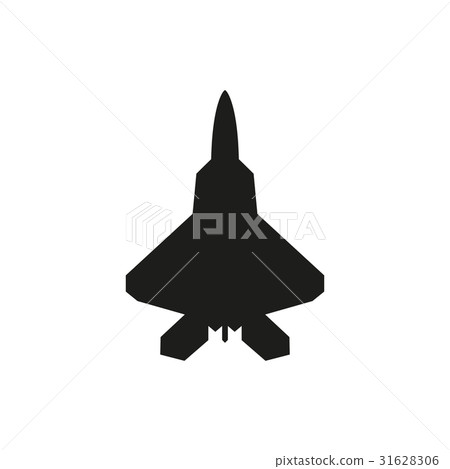 simple black jet plane icon on white background - Stock Illustration ...