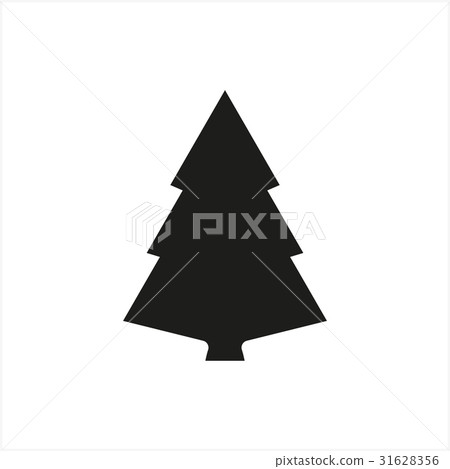 Simple minimal black tree icon symbol style - Stock Illustration ...