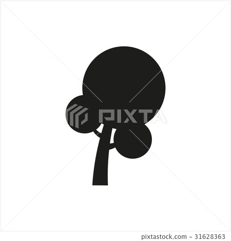 Simple minimal black tree icon symbol style - Stock Illustration ...