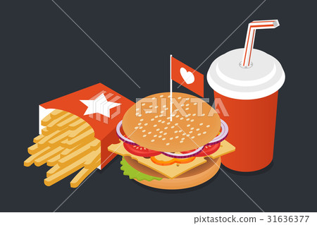 Vector illustration of isometric food - Stock Illustration [31636377 ...