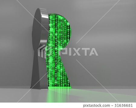 Backdoor cybersecurity concept open keyhole - Stock Illustration ...