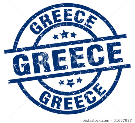 Greece blue round grunge stamp - Stock Illustration [31637957] - PIXTA