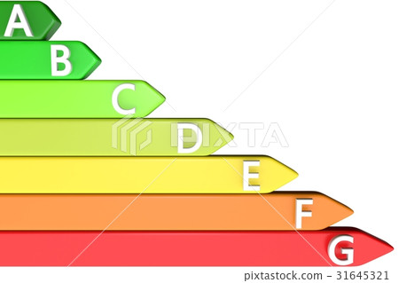 color chart Energy Efficiency with text symbol abc - Stock Illustration ...