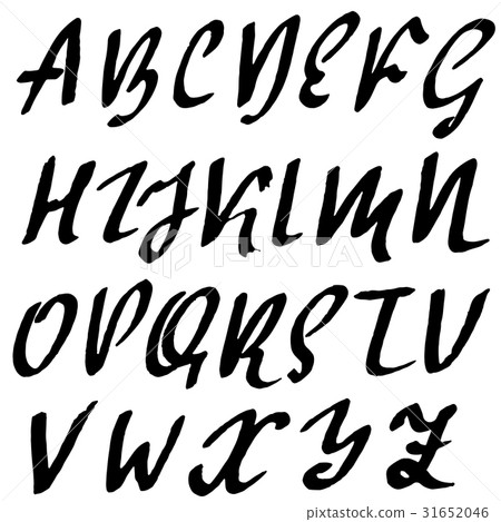 Hand drawn elegant calligraphy font. Modern brush - Stock Illustration ...