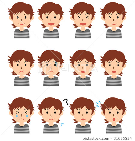 Male facial expression set - Stock Illustration [31655534] - PIXTA