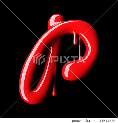 Glossy red letter P uppercase. 3D rendering - Stock Illustration [31655878] - PIXTA