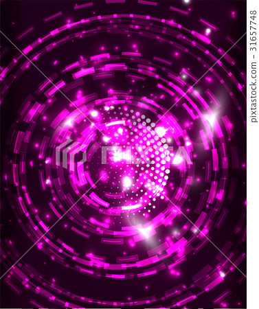 Neon circles abstract background - Stock Illustration [31657748] - PIXTA