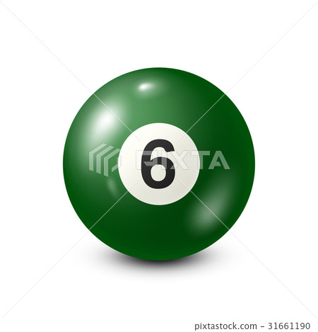Billiard,green pool ball with number 6.Snooker - Stock Illustration ...