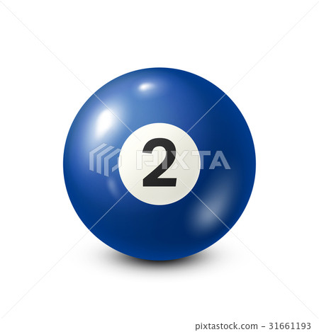 Billiard,blue pool ball with number 2.Snooker - Stock Illustration ...