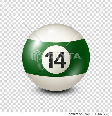 Billiard,green pool ball with number 14.Snooker - Stock Illustration ...