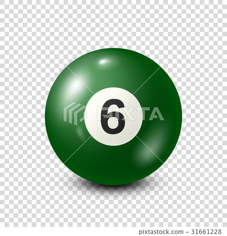 Billiard,green pool ball with number 6.Snooker - Stock Illustration ...