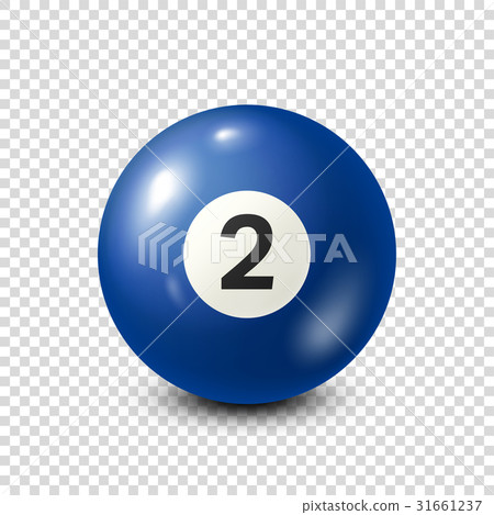 Billiard,blue pool ball with number 2.Snooker - Stock Illustration ...