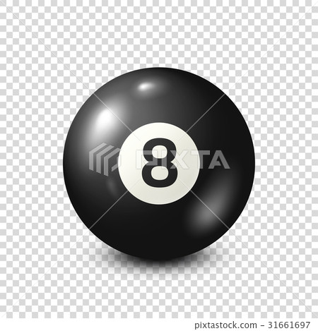 Billiard,black pool ball with number 8.Snooker - Stock Illustration ...
