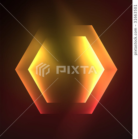 Techno glowing glass hexagons vector background - Stock Illustration ...