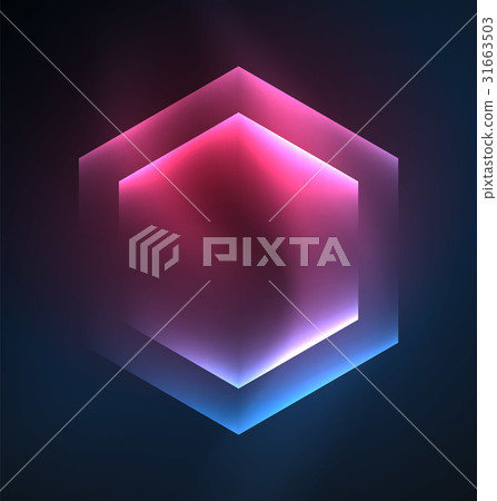 Techno glowing glass hexagons vector background - Stock Illustration ...