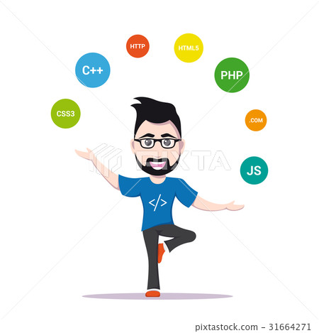 programmer man character - Stock Illustration [31664271] - PIXTA