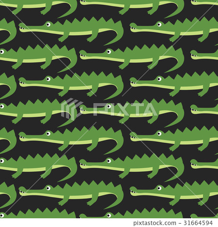 Seamless alligators pattern - Stock Illustration [31664594] - PIXTA
