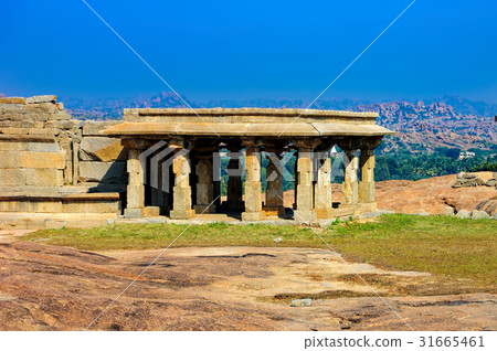 View of Hemakuta hill sunset point, Hampi, India - Stock Photo ...