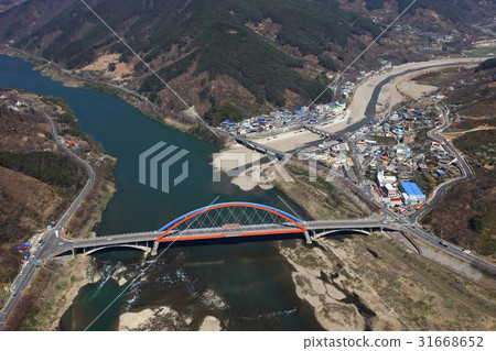 Namdo Bridge, Seomjin River, Hadong-gun, Gyeongnam - Stock Photo ...