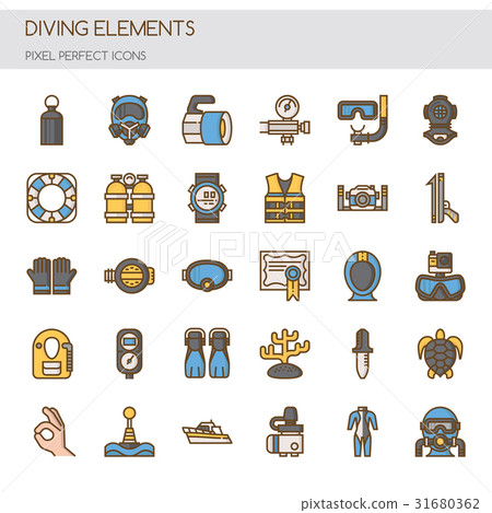 Diving Elements - Stock Illustration [31680362] - PIXTA