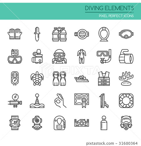 Diving Elements - Stock Illustration [31680364] - PIXTA