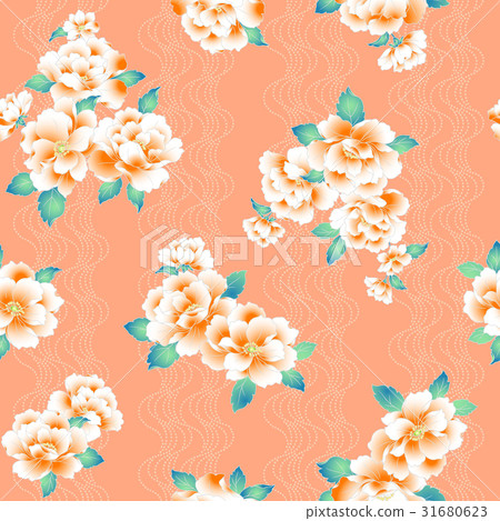 Japanese peony pattern - Stock Illustration [31680623] - PIXTA