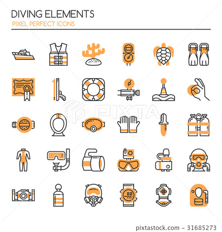 Diving Elements - Stock Illustration [31685273] - PIXTA