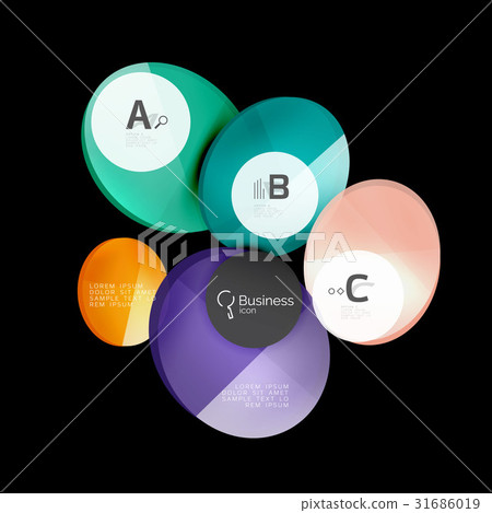Vector glossy glass circles speech bubble on black - Stock Illustration ...