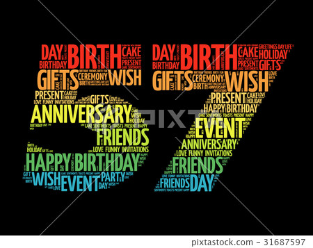 Happy 57th birthday word cloud-插圖素材 [31687597] - PIXTA圖庫