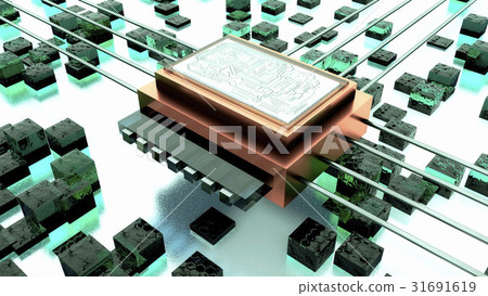Abstract CPU microprocessor. Technology background-插圖素材 [31691619 ...