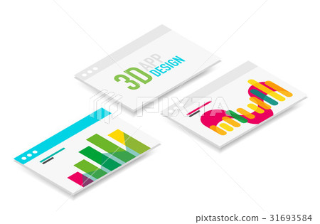 Isometric 3d user interface design - Stock Illustration [31693584] - PIXTA