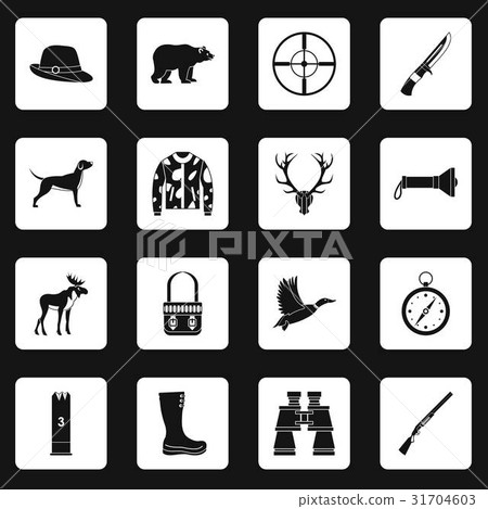 Hunting icons set squares vector - Stock Illustration [31704603] - PIXTA