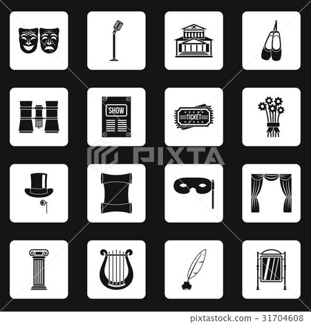 Theater icons set squares vector - Stock Illustration [31704608] - PIXTA
