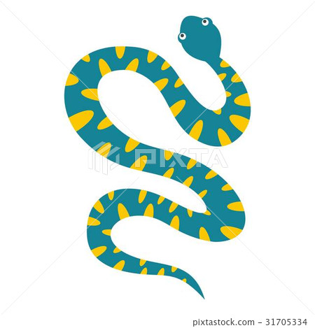 Blue snake with yellow spots icon isolated - Stock Illustration ...