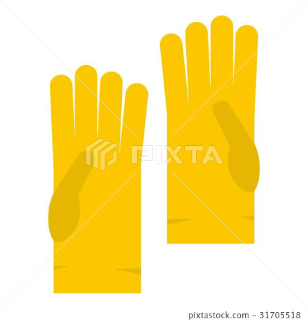 Yellow rubber gloves icon isolated - Stock Illustration [31705518] - PIXTA