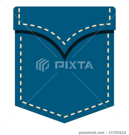 Blue pocket symbol icon isolated - Stock Illustration [31705610] - PIXTA