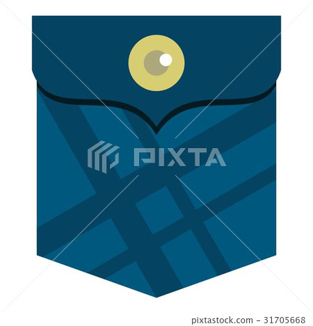 Blue pocket with a button icon isolated - Stock Illustration [31705668 ...