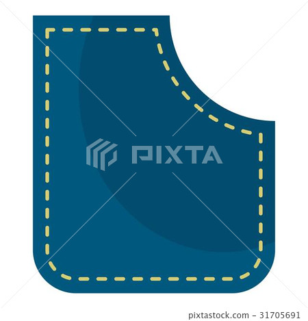 Blue pocket icon isolated - Stock Illustration [31705691] - PIXTA